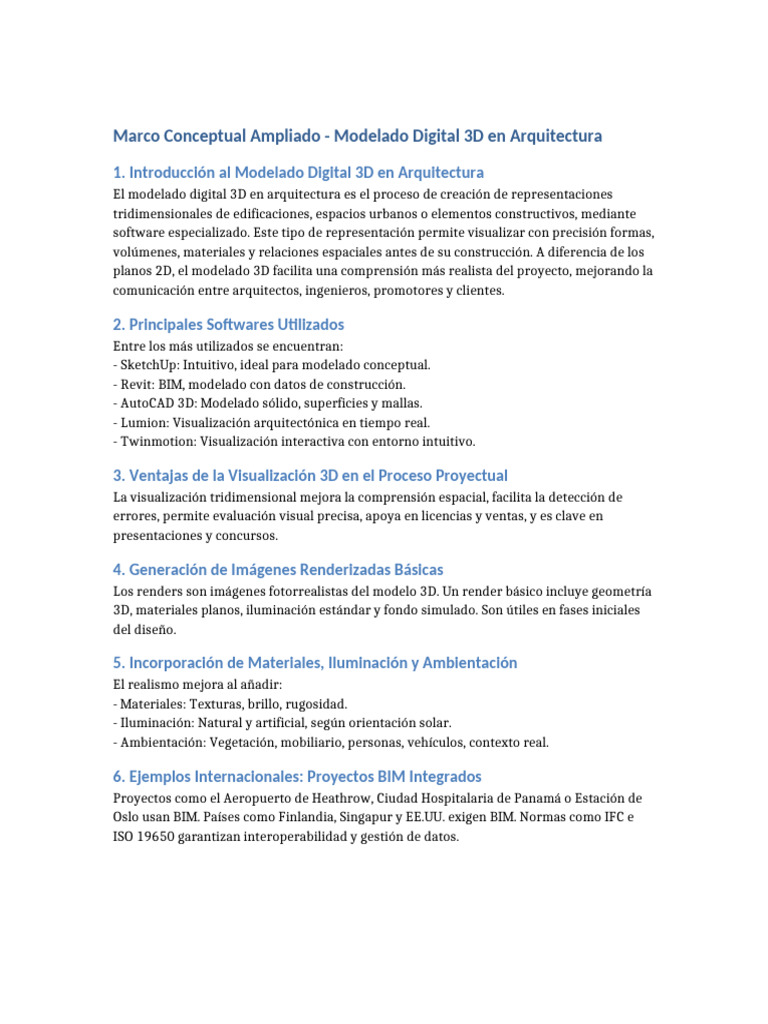 Marco Conceptual 3D Arquitectura | PDF | modelado 3D | Autodesk Revit