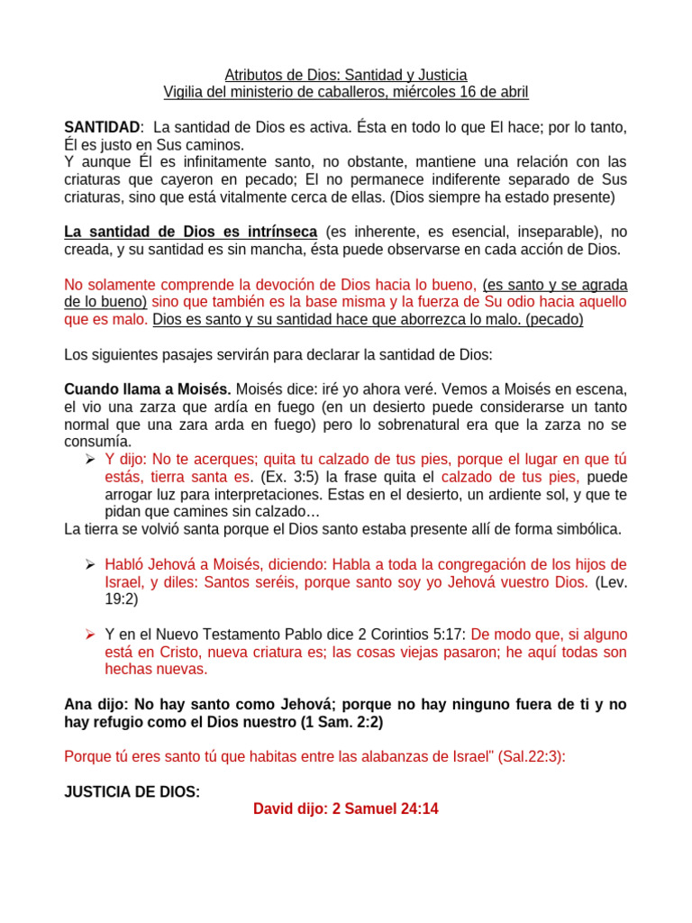 Atributos de Dios, Vigilia | PDF | Cristo (título) | Pecado