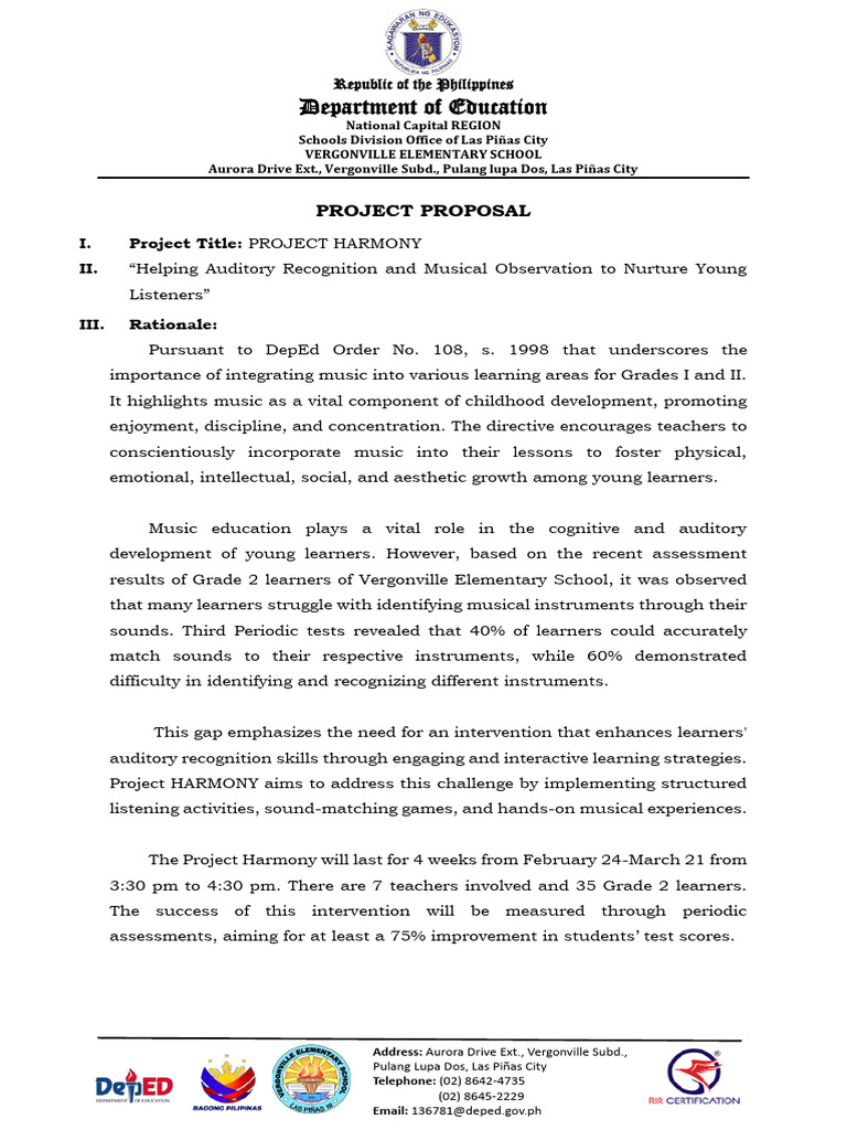 Template Project Proposal Mapeh Updated | PDF | Behavioural Sciences ...