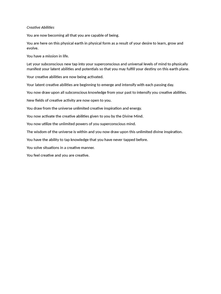 Creative Abilities | PDF