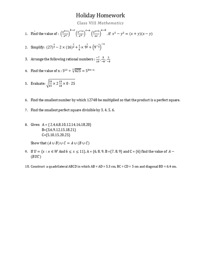 Class 8 Mathematics | PDF