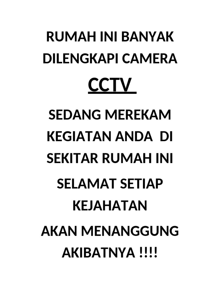 Rumah Ini Banyak Dilengkapi Camera CCTV | PDF
