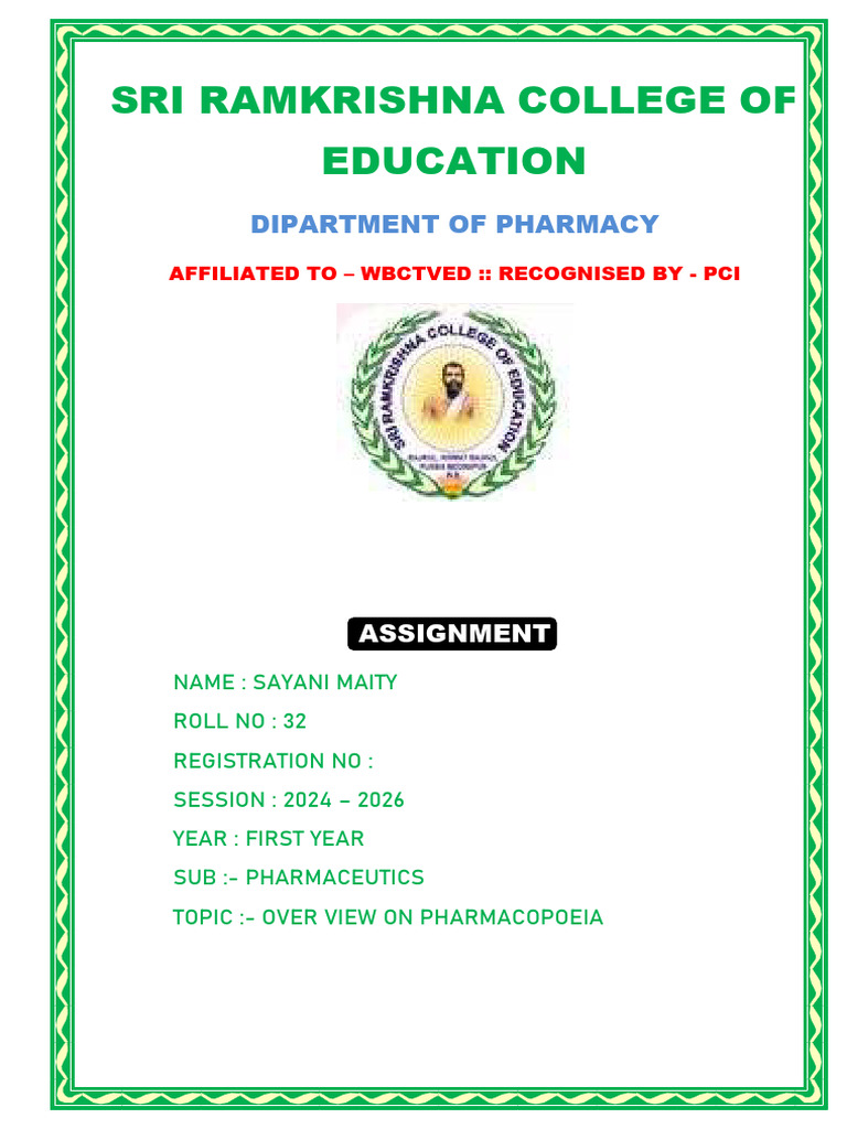 Assingment Front Page Sayani Maity | PDF