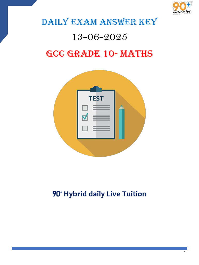 PCM Tution-Grade 10 Maths 13 June Day 2 | PDF