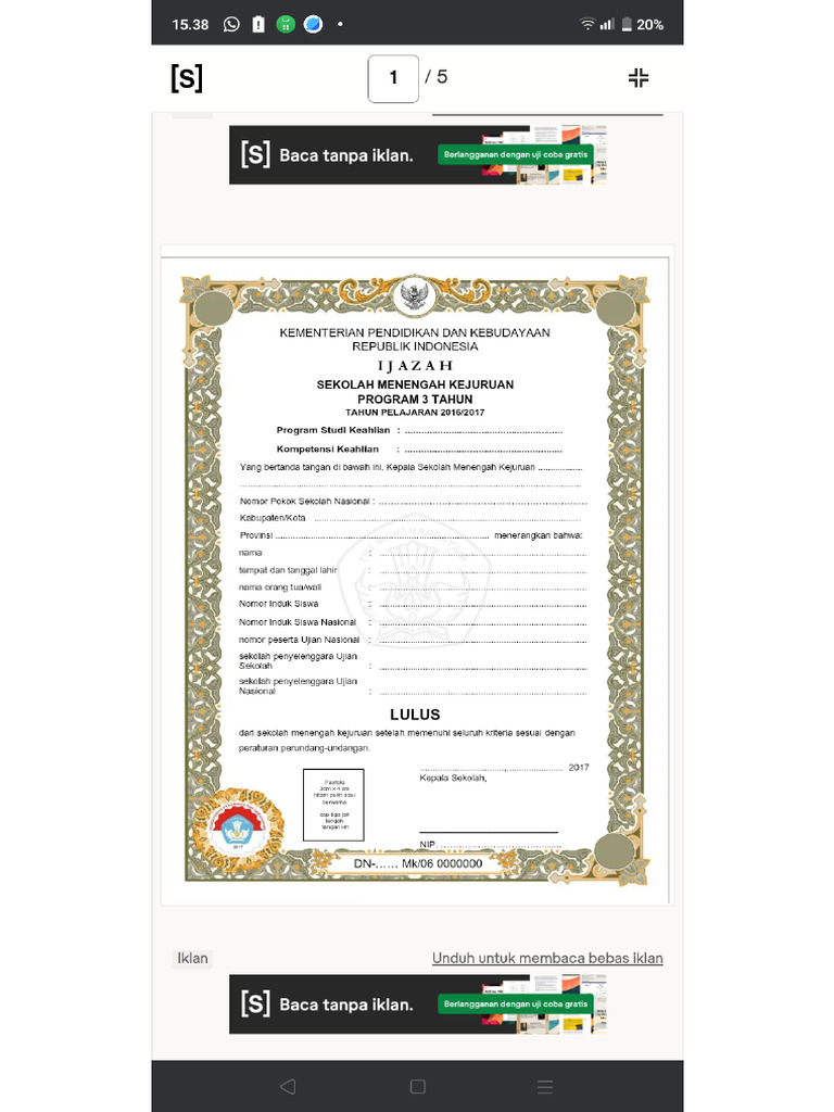 Blangko Ijazah | PDF