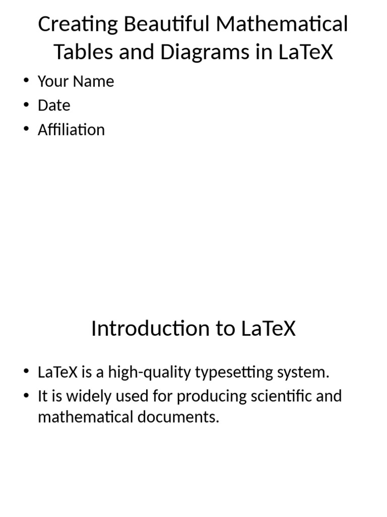 Creating Beautiful Tables Diagrams LaTeX | PDF