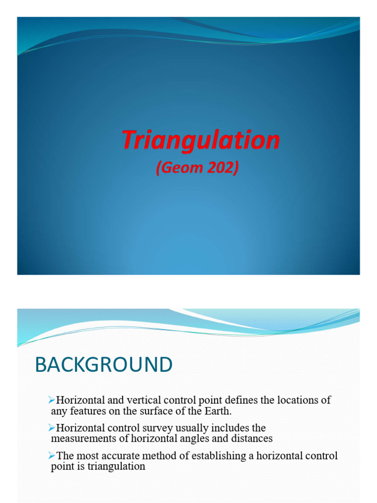 Understanding Triangulation in Surveys | PDF | Surveying | Triangle