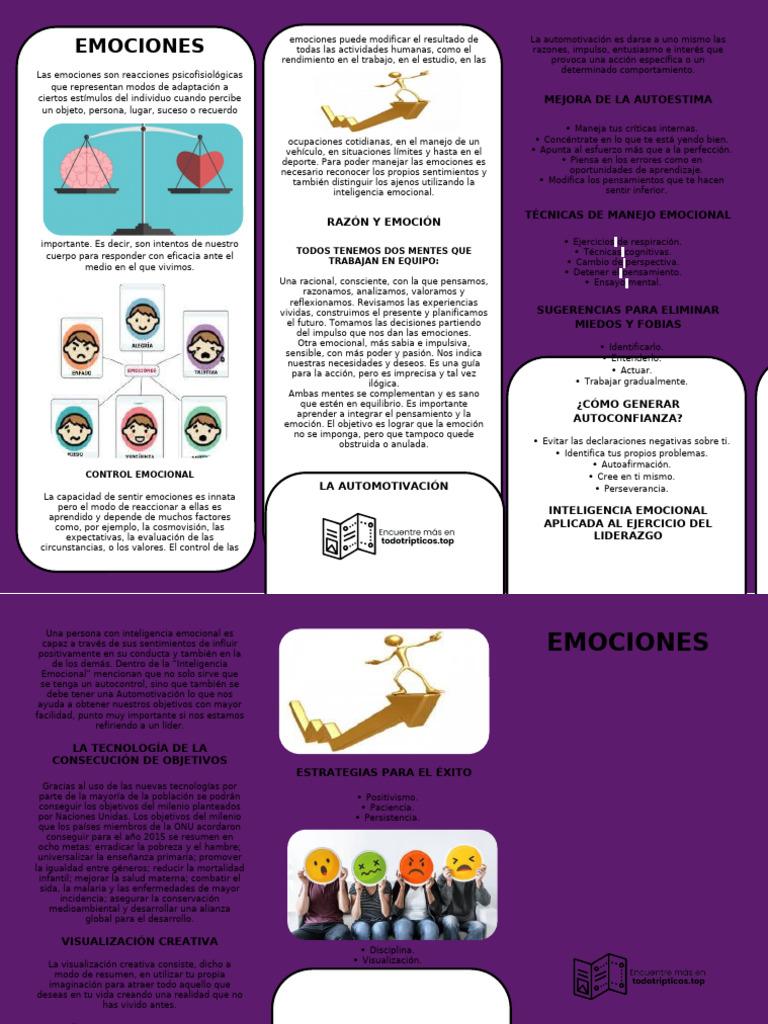 Triptico de Las Emociones | PDF | Las emociones | Pensamiento