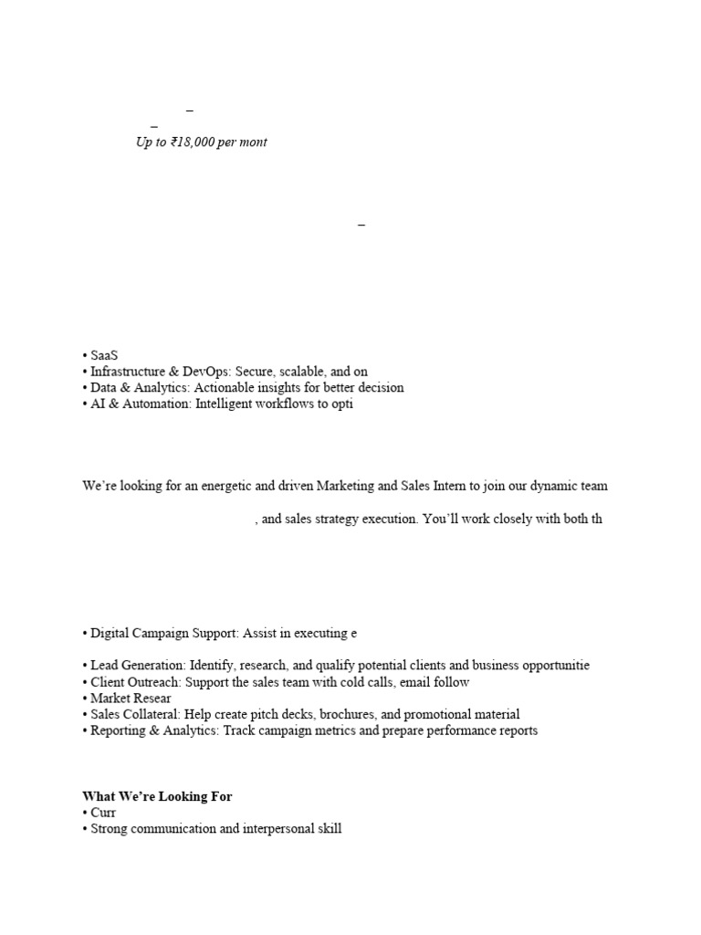 JD Marketing and Sales Intern | PDF | Customer Relationship Management | Marketing