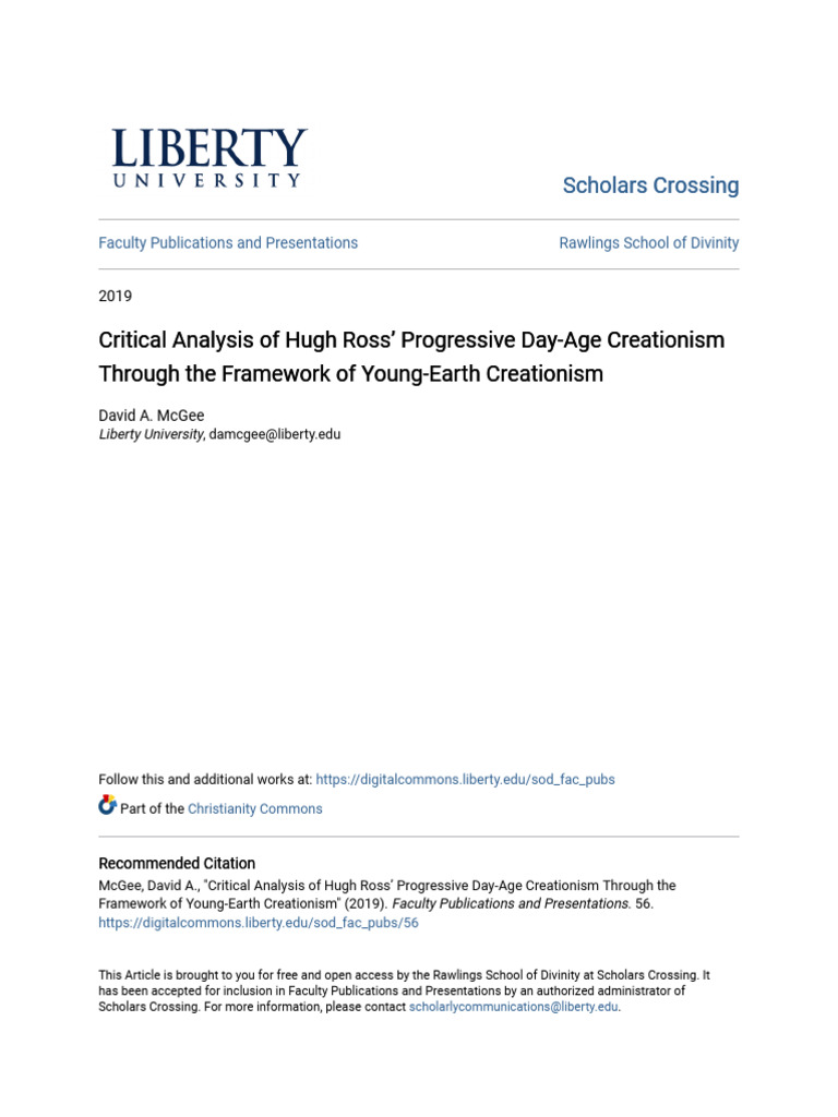 Critical Analysis of Hugh Ross - Progressive Day-Age Creationism T ...