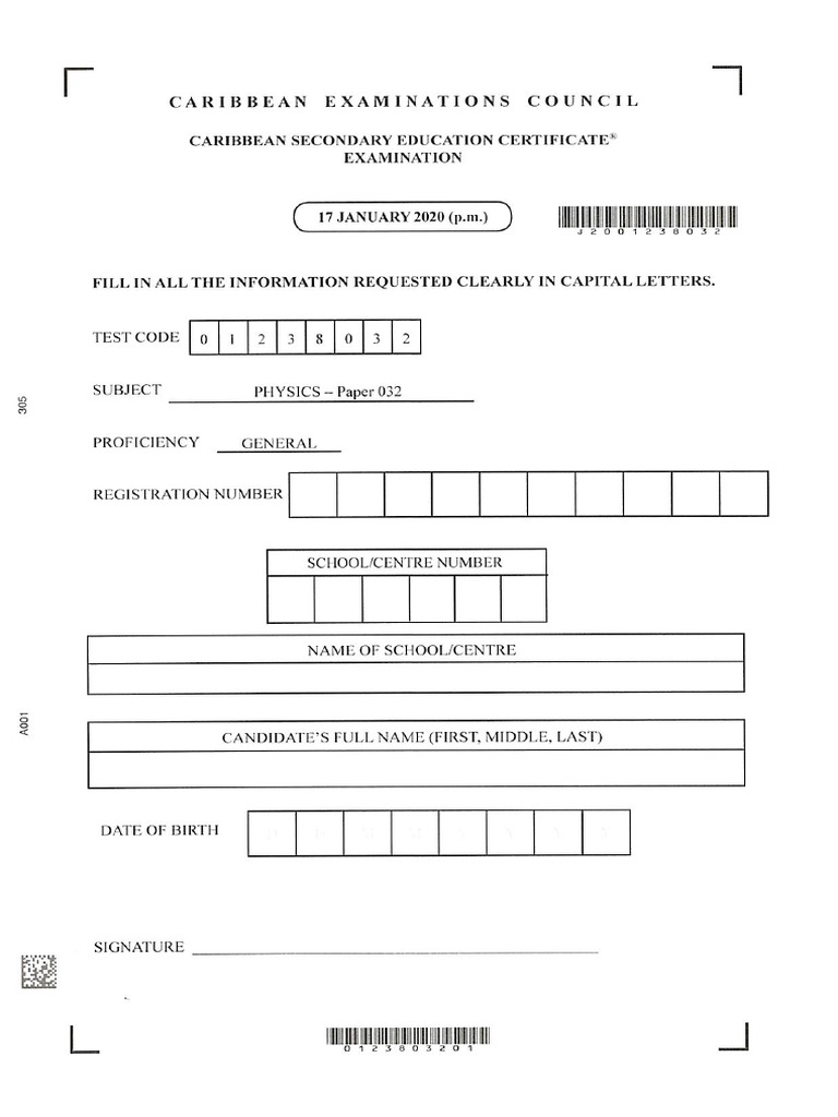 CSEC Physics P3 January 2020 | PDF