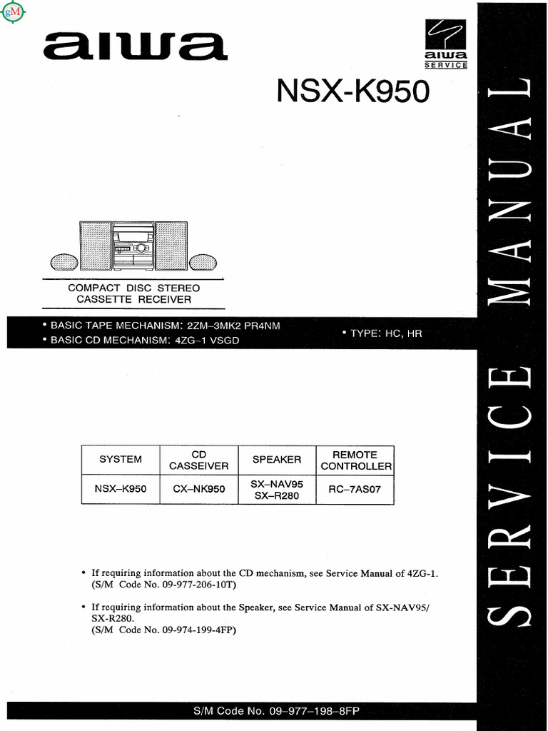 Aiwa nsx-k950-hc HR | PDF