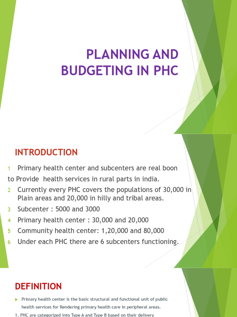 Planning and Budgeting in PHC | PDF