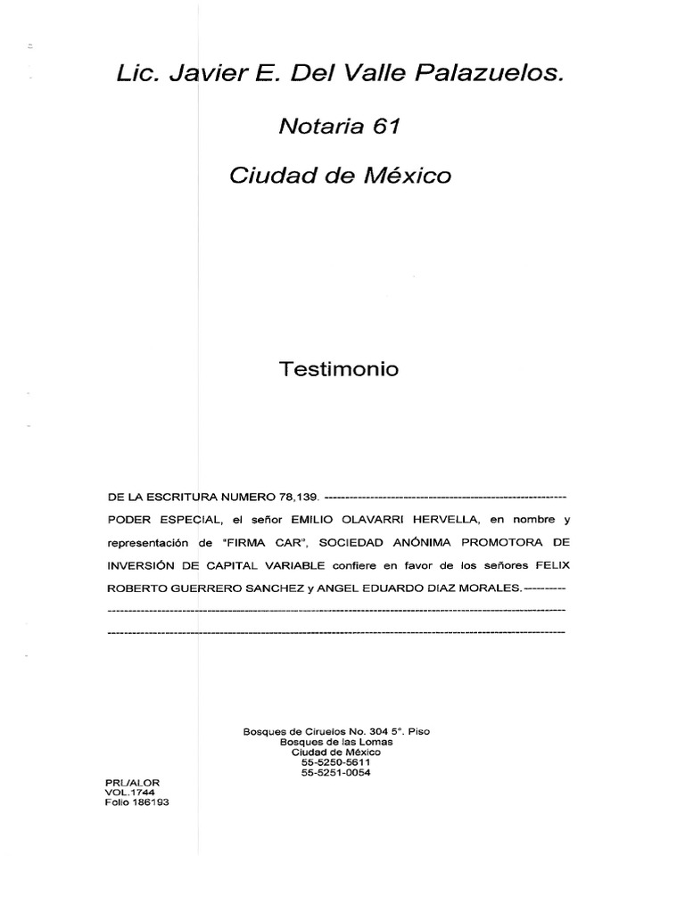 Poder Notarial | PDF