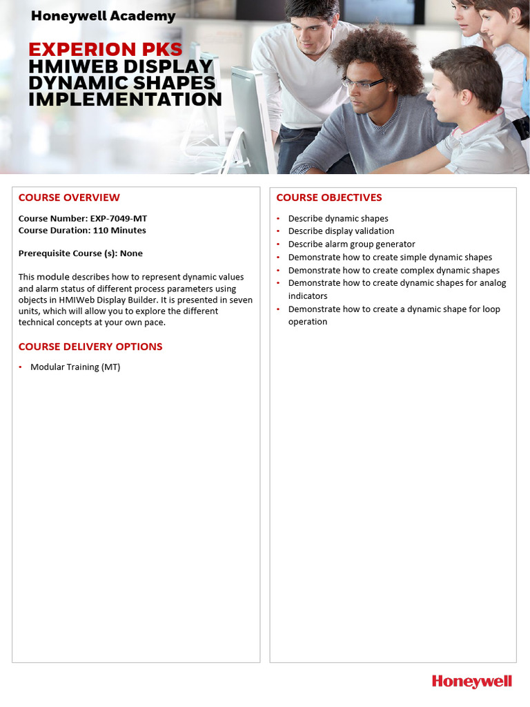 EXP 7049 MT Experion PKS HMIWeb Display Dynamic Shapes Implementation | PDF