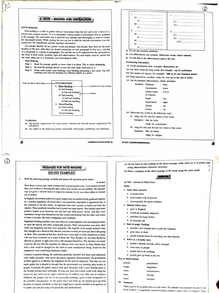 Note Making and Summarising | PDF