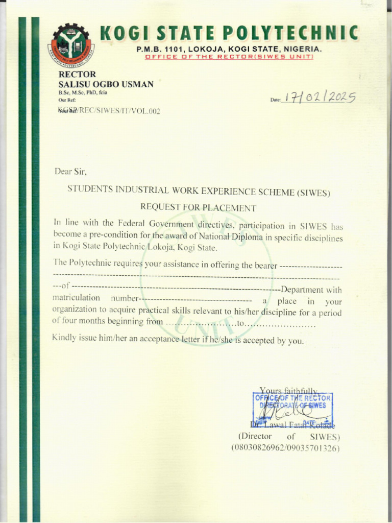 Placement Letter | PDF