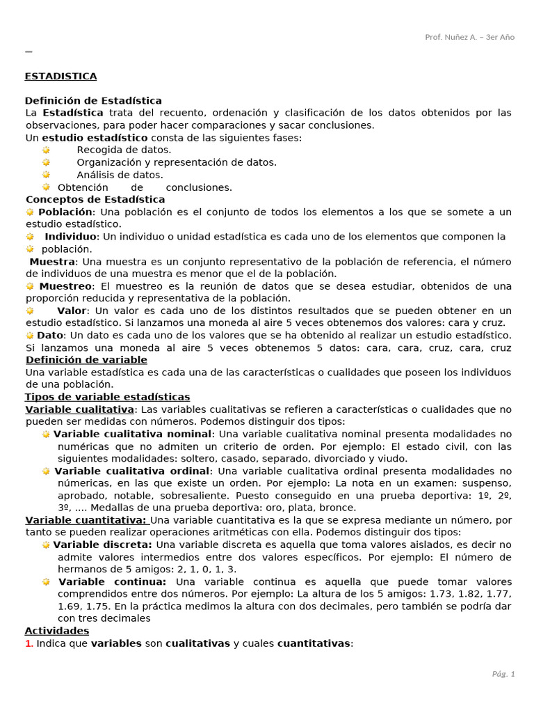 Estadistica 2do Periodo | PDF | Mediana | Muestreo (Estadísticas)