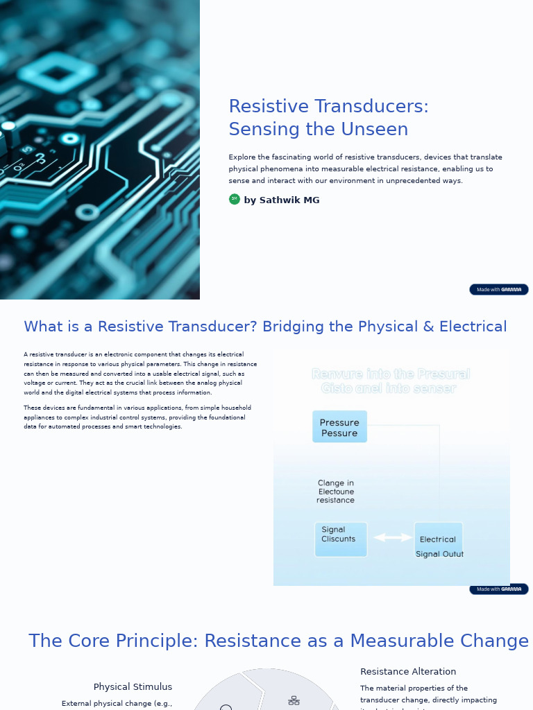 Resistive Transducers Sensing The Unseen | PDF | Sensor | Weighing Scale