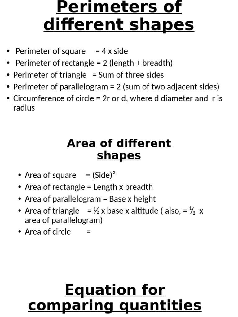 Perimeters of Different Shapes | PDF