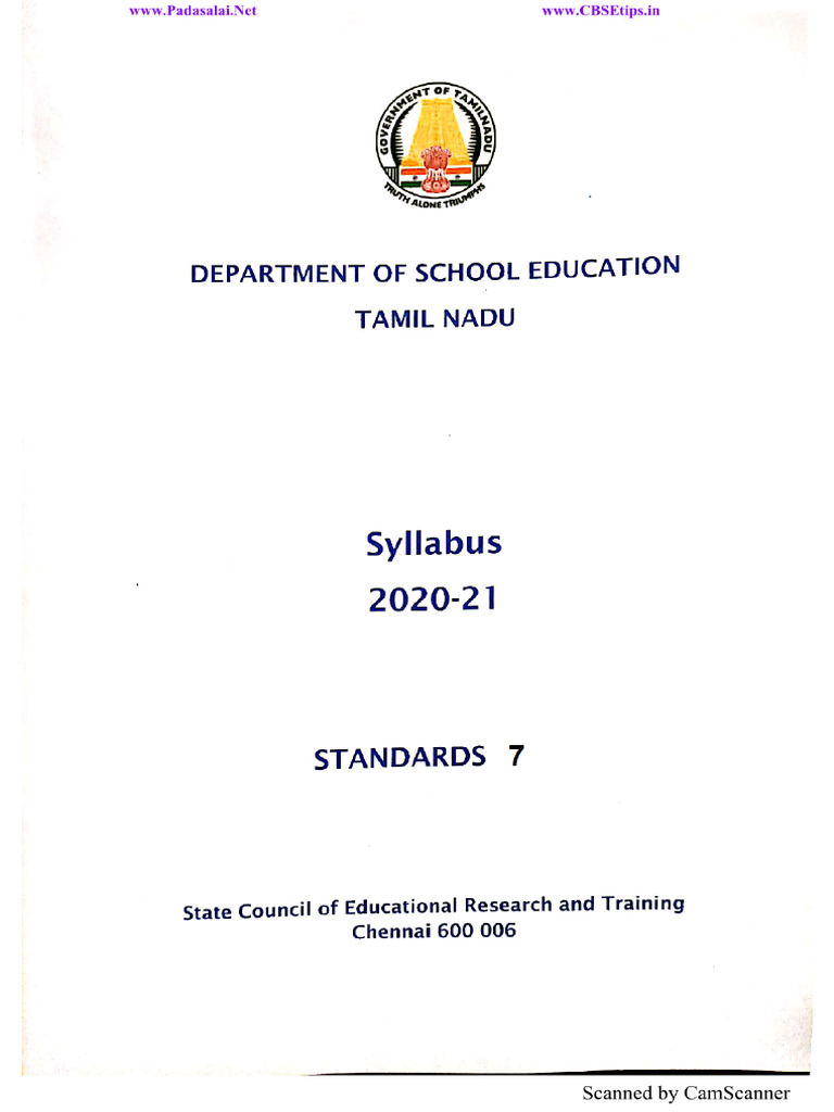 7th Standard Tamil - New Reduced Syllabus 2020 - 2021 - English Medium ...