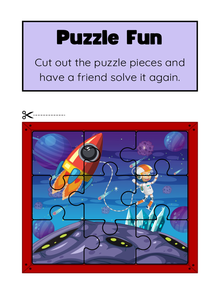 Puzzle Fun Problem Solving Worksheet in Colorful Illustrative Style | PDF