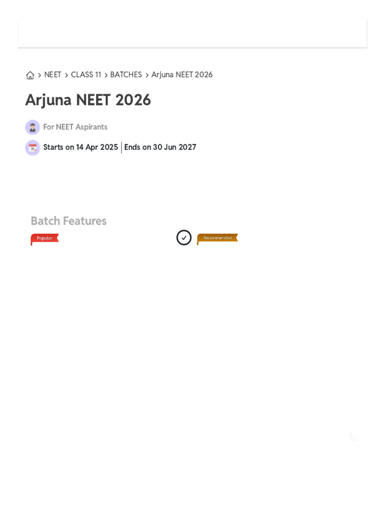Arjuna NEET 2026 For Class 11 | PDF