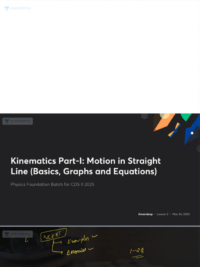 Kinematics Part-I Motion in Strai With Anno 1745911299361 | PDF
