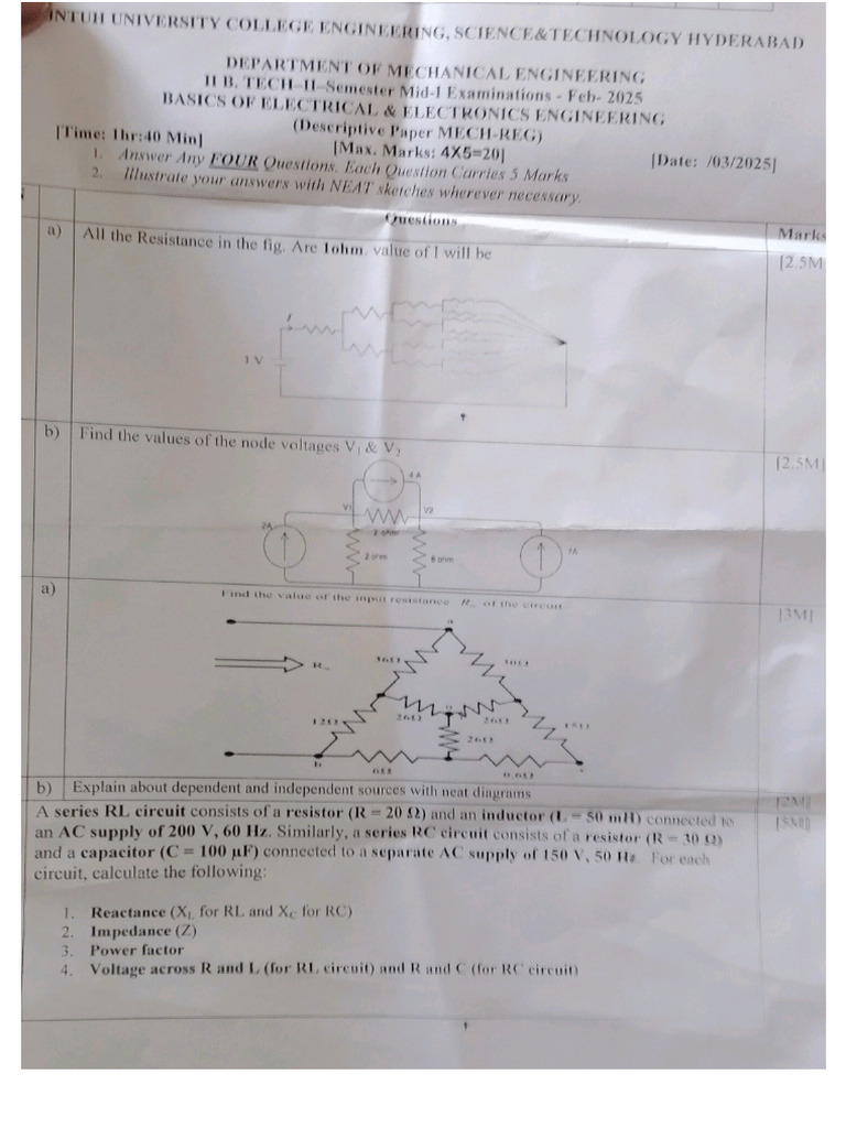 BEEE Mid 1 2025 | PDF