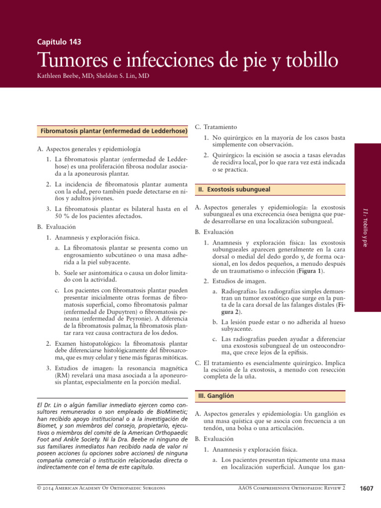 AAOS - Cap - 143 Tumores e Infecciones de Pie y Tobillo | PDF | Sarcoma | Metástasis