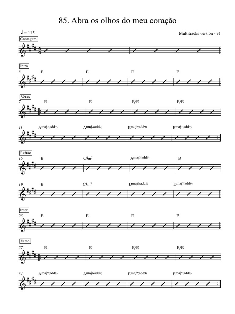 Abra Os Olhos Do Meu Coração - E - Tom Adjam - Mapa Banda | PDF