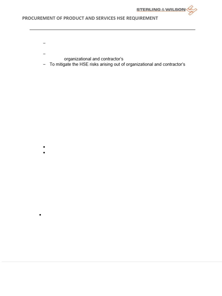 Procurement of Product and Services HSE Requirement | PDF | Crane ...