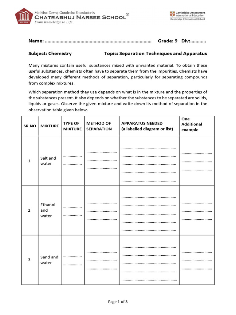 Separation Techniques Lab | PDF