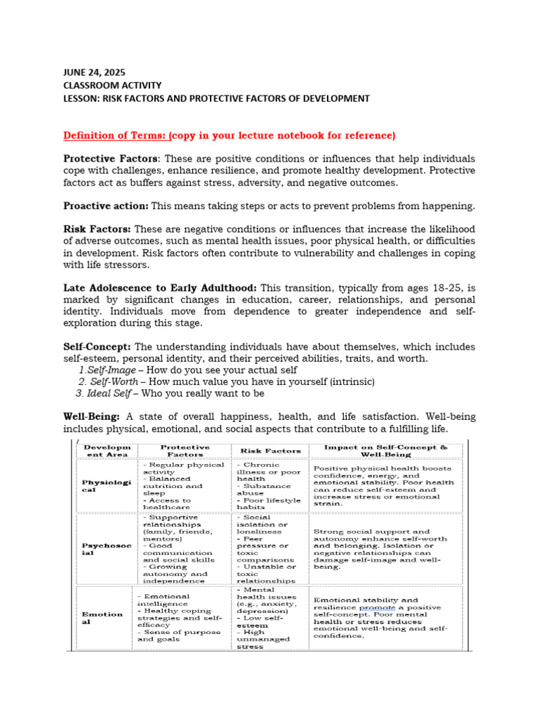 JUNE 24 Classroom Activity | PDF