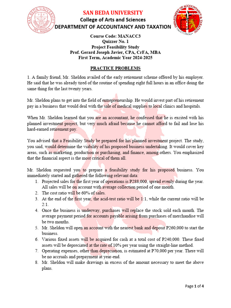 Project Feasibility Study | PDF | Balance Sheet | Depreciation