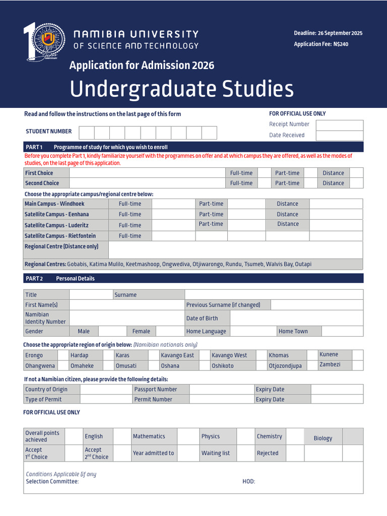 Undergraduate Application Form 2025 Final Edits | PDF | Engineering ...