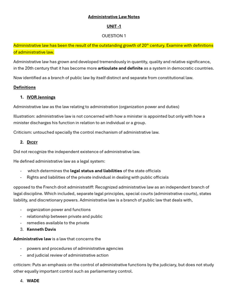 Overview of Administrative Law Principles | PDF | Administrative Law ...