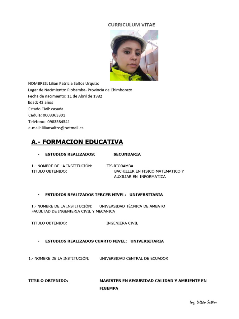 Curriculum Vitae Mayo 2025 | PDF | Ecuador | Universidad