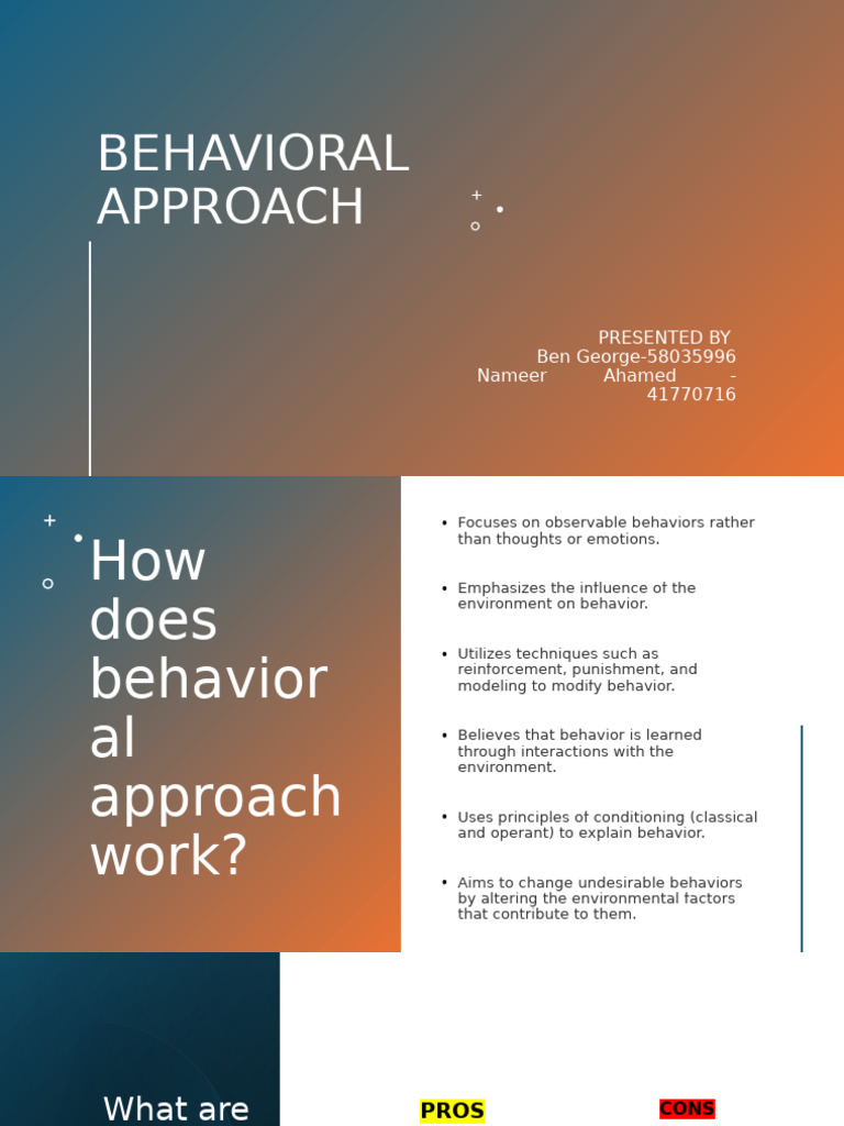 Understanding the Behavioral Approach | PDF | Learning | Behavior