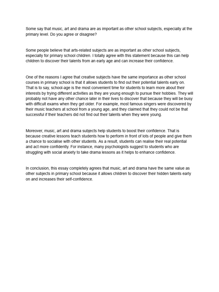 Importance of Arts in Primary Education | PDF