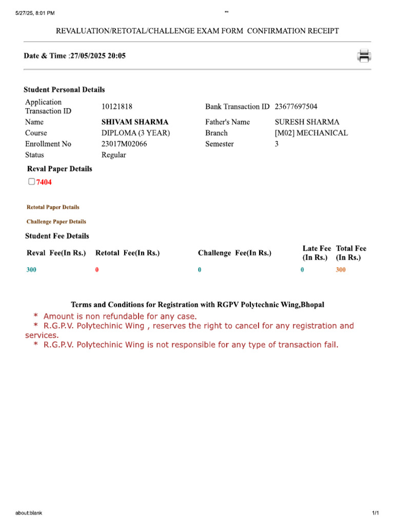 Shivam Reveal Form | PDF
