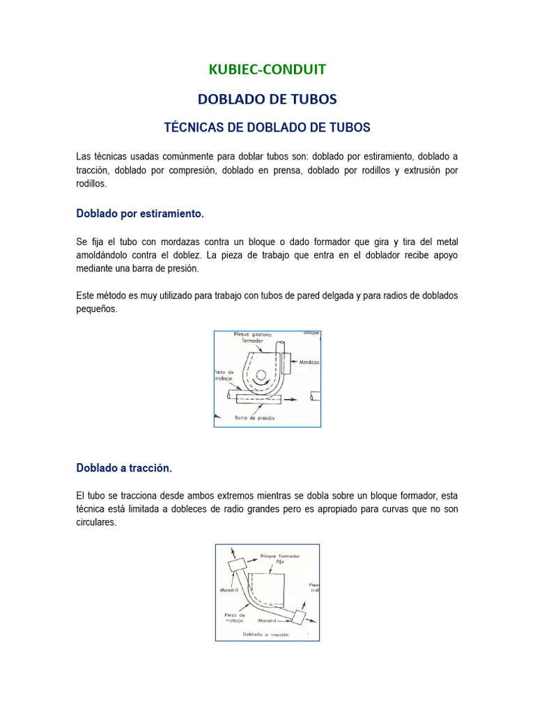 Técnicas y Herramientas para Doblado de Tubos | PDF | Tubería ...