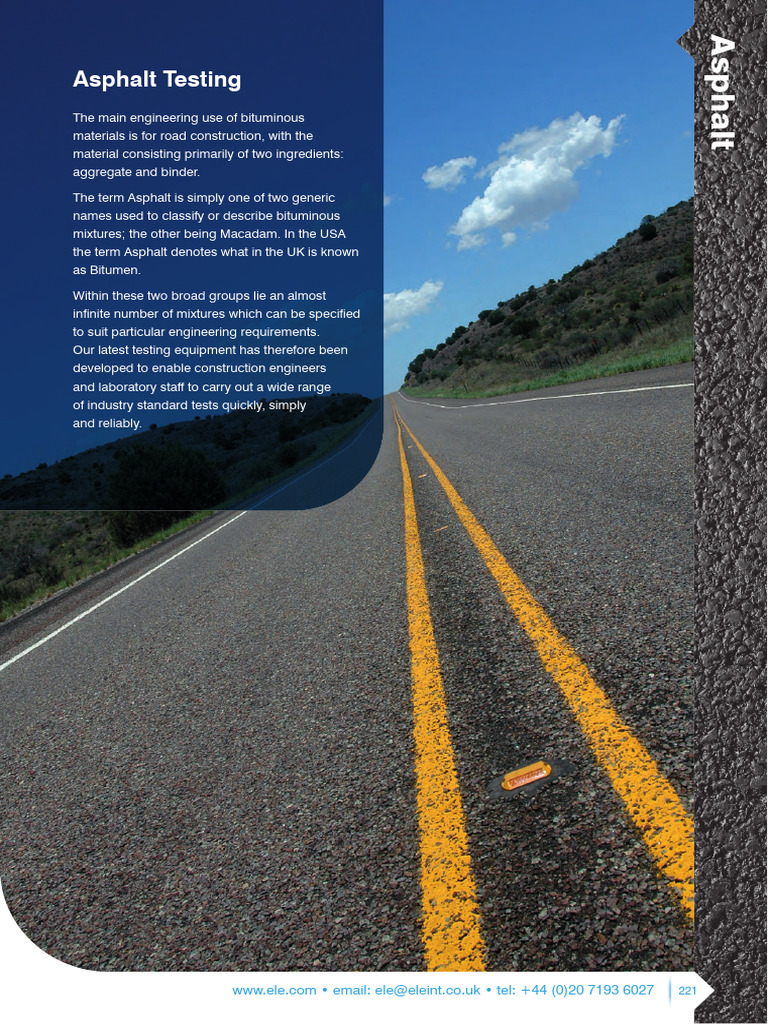 Asphalt Testing Equipment Overview | PDF | Power Supply | Materials
