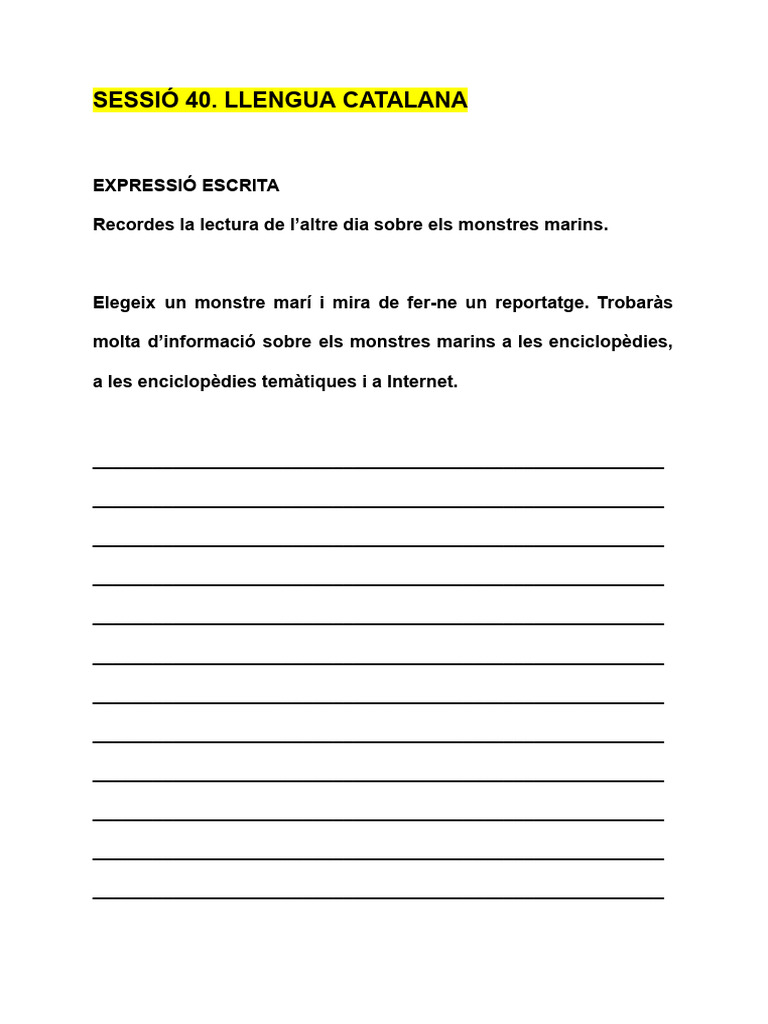 Expressió Escrita 5 | PDF