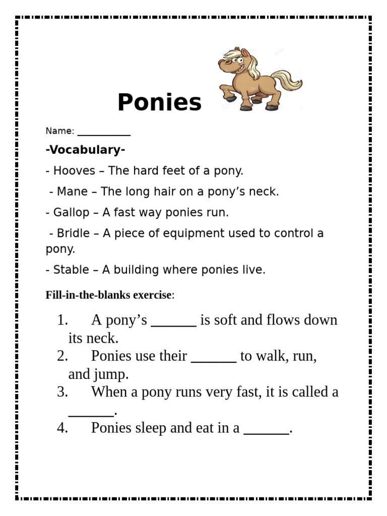 Ponies Level 1 | PDF