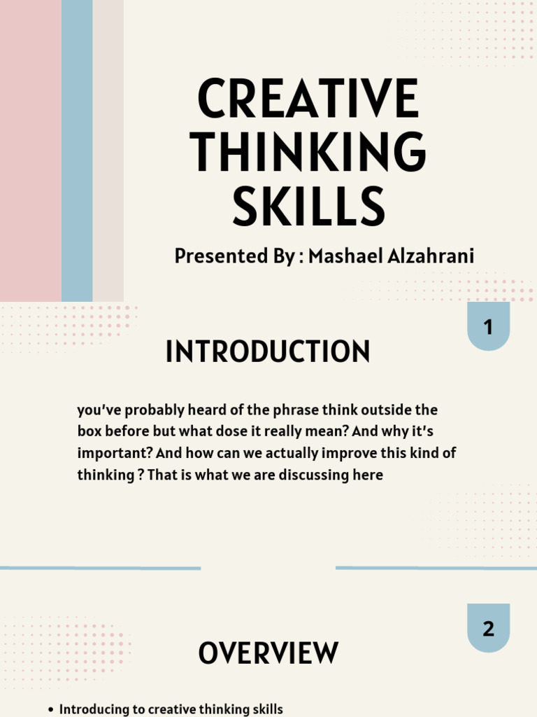 Enhancing Creative Thinking Skills Pdf Creativity Cognition