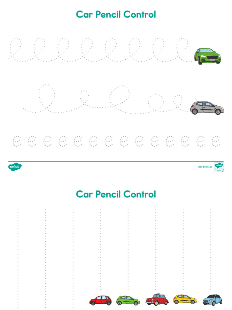 CA en 1726037500 Car Pencil Control Worksheet Ver 1 | PDF
