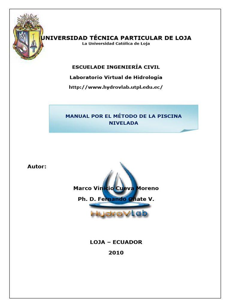 Manual de Uso: Método Piscina Nivelada | PDF | Microsoft Excel ...