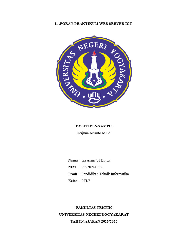 Isa Asma'Ul Husna - Laporan Praktikum Web Server Iot | PDF