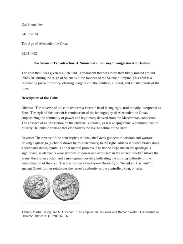 The Seleucid Tetradrachm - A Numismatic Journey Through Ancient History ...